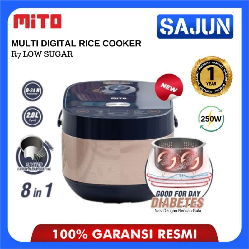 Promo Mito R7 Low Sugar 2 Liter Multi Digital Rice Cooker 8 In 1 Menu ...