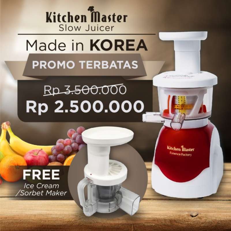 Promo Slow Juicer Kitchen Master Made In Korea Cold Press Juice / Jus ...