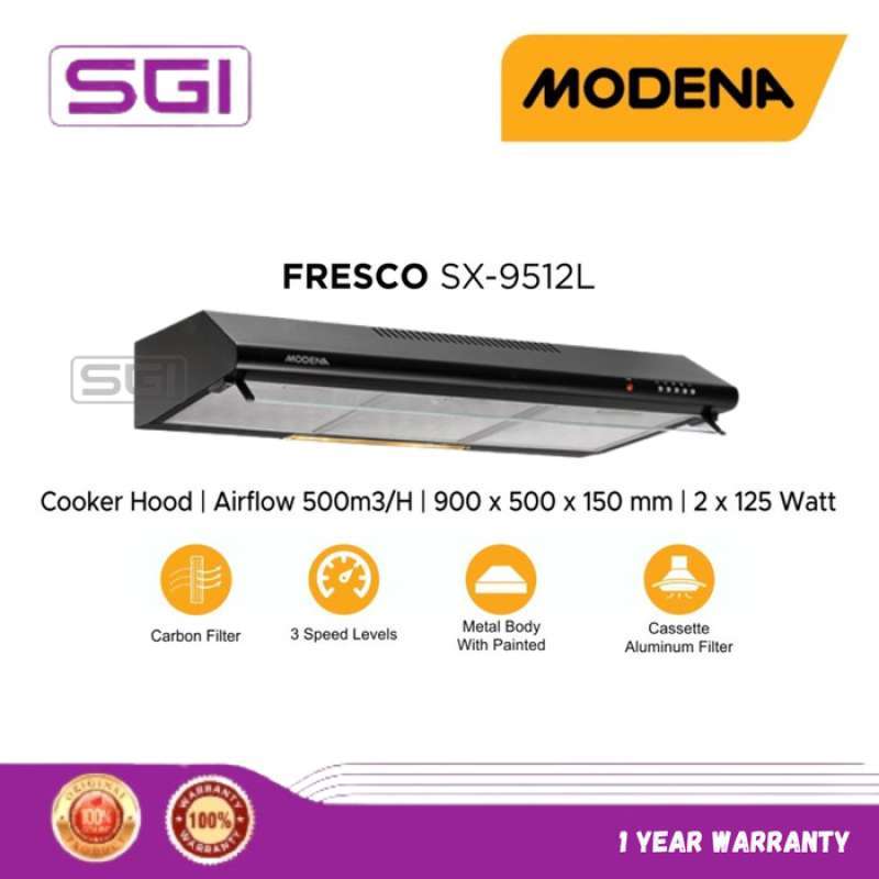 Promo Modena Fresco Sx 9512l Cooker Hood 90 Cm Penghisap Asap Sx9512l Diskon 23% Di Seller ...