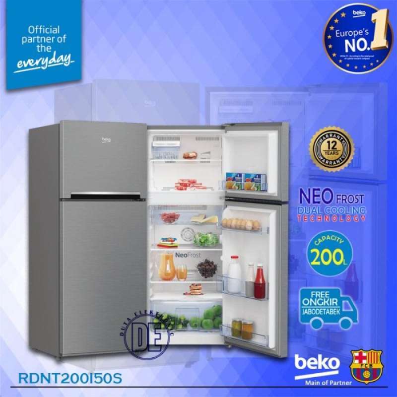 Promo Beko Kulkas 2 Pintu Pembeku Atas 200 Liter Rdnt200i50s Abu-abu ...