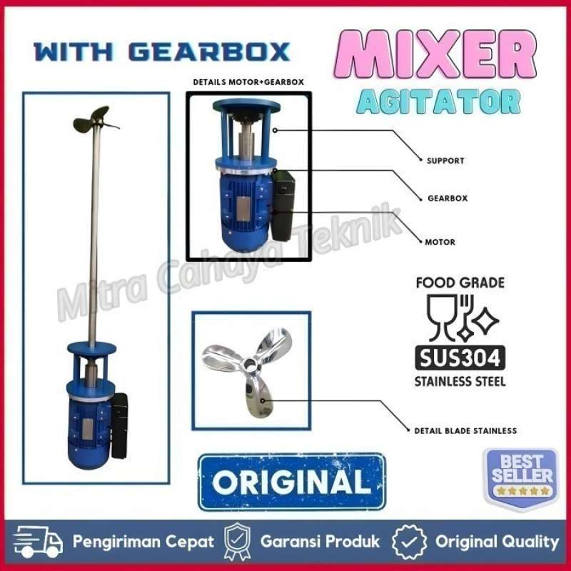 Promo Mixer Agitator Kimia Ss304 2,2kw 3hp 380v 4p Agitator Mixer Chemical Diskon 23% Di Seller ...