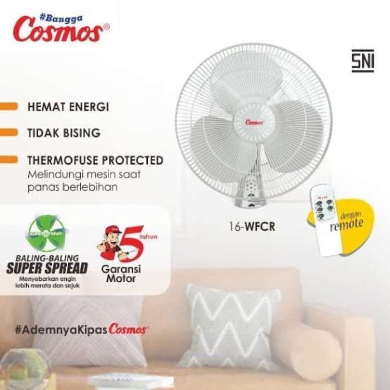 Promo Wall Fan Remote Control Cosmos 16 Inch 16wfcr (kipas Angin Dinding) Diskon 23% Di Seller ...