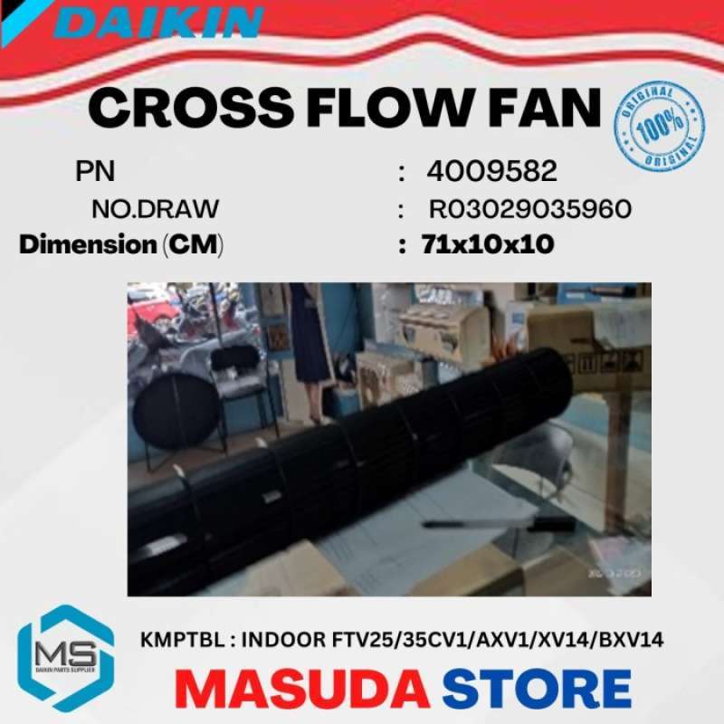 Promo Cross Flow Fan Daikin Indoor Sparepart Pn. 4009582 Diskon 23% Di ...