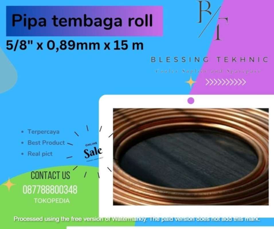 Promo Pipa Ac Tembaga (roll) 5/8x 0,89mm X 15m Diskon 23% Di Seller ...