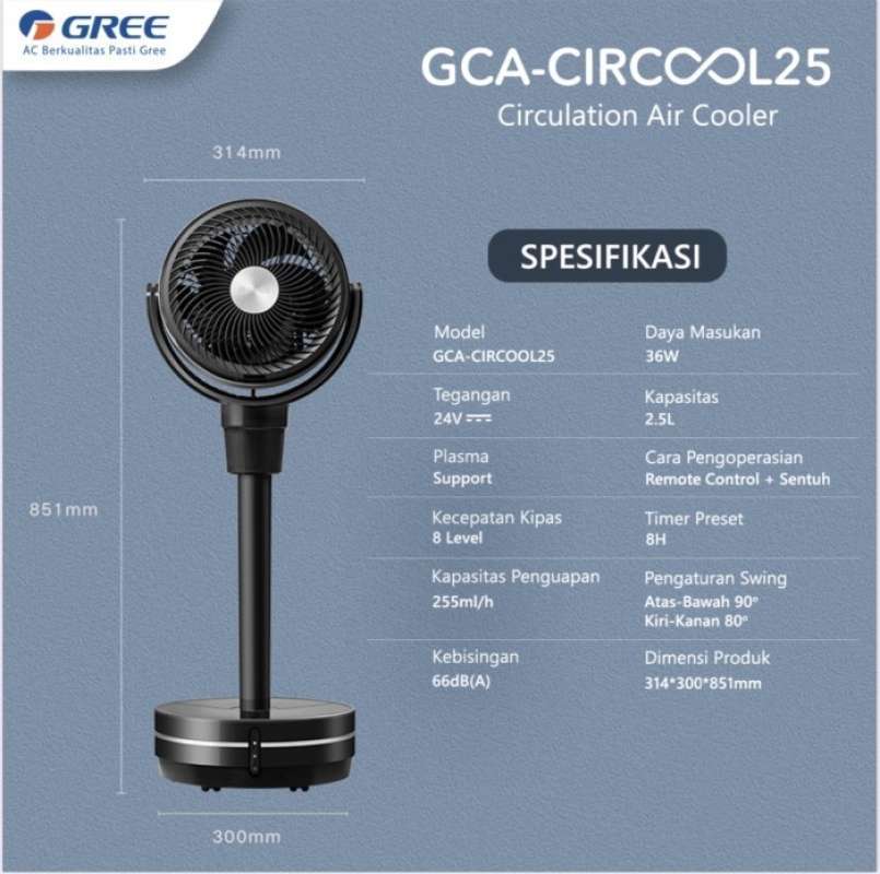Promo Gree Circulation Air Cooler Gca-circool25 Kipas Angin Stand Fan ...