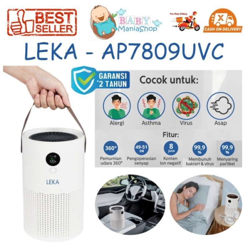 Promo Leka Ap7809 Portable Air Purifier Rechargeable Hepa13 Filter ...