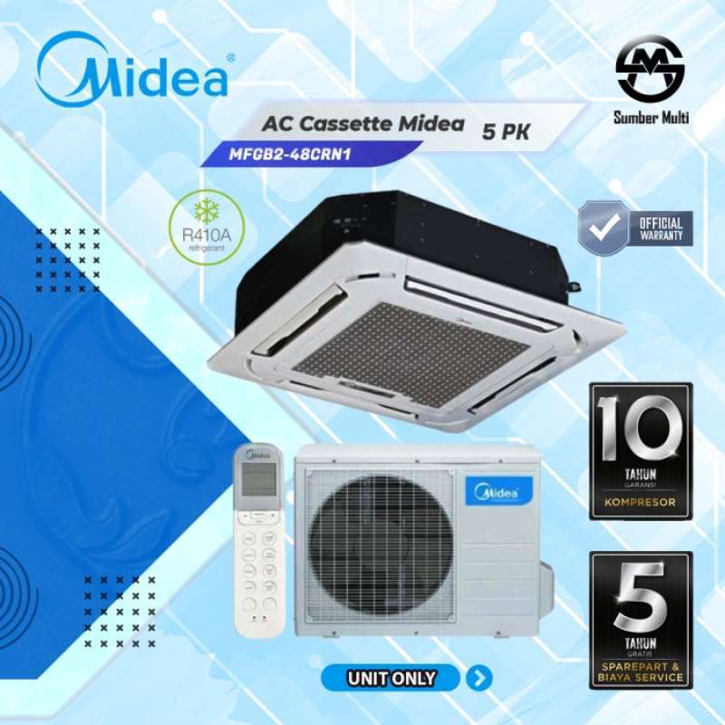 Promo Ac Cassette Midea 5pk Super Slim R410a Mcd-48crn1 Diskon 23% Di ...