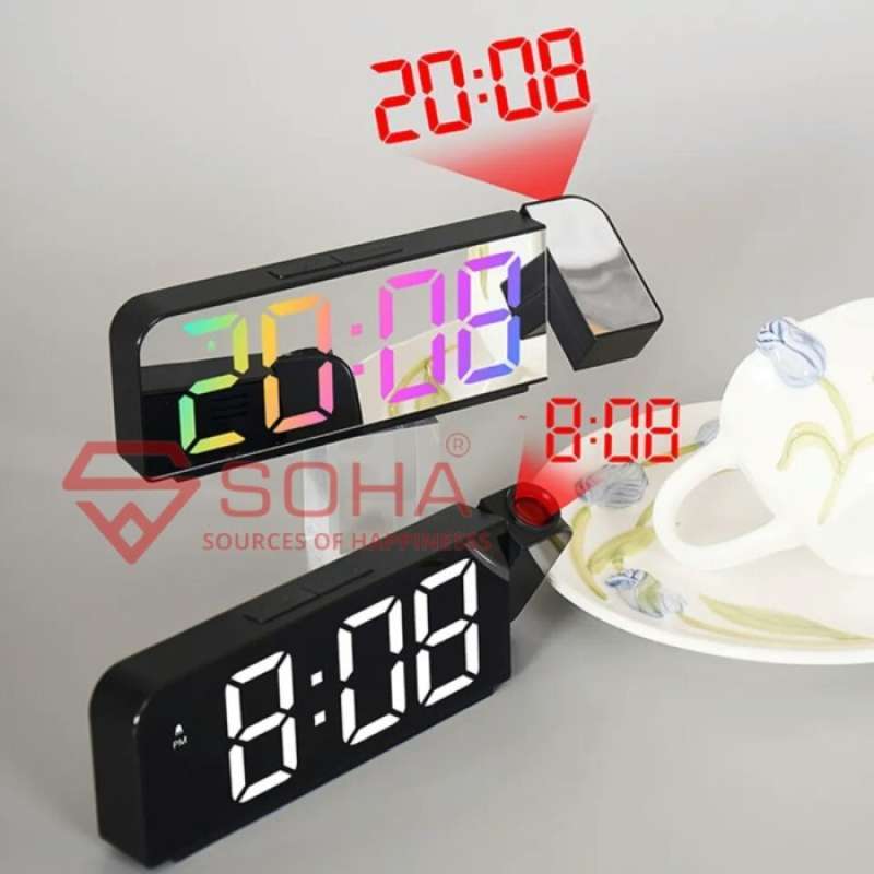 Promo Jd-8013 Jam Digital Proyektor Warna Rainbow Jam Meja Led Smart ...