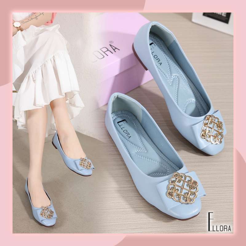 Promo Eg-2030 Sepatu Wanita Kerja Flatshoes Ballerina Bahan Dove ...