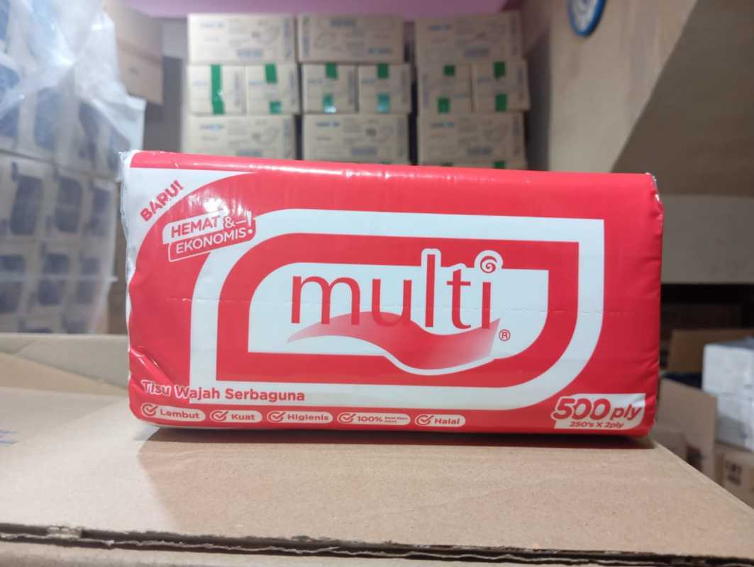 Promo Mp12- 10 Pcs Tisu Wajah Multi 500ply Merah 250s/facial Tissue ...