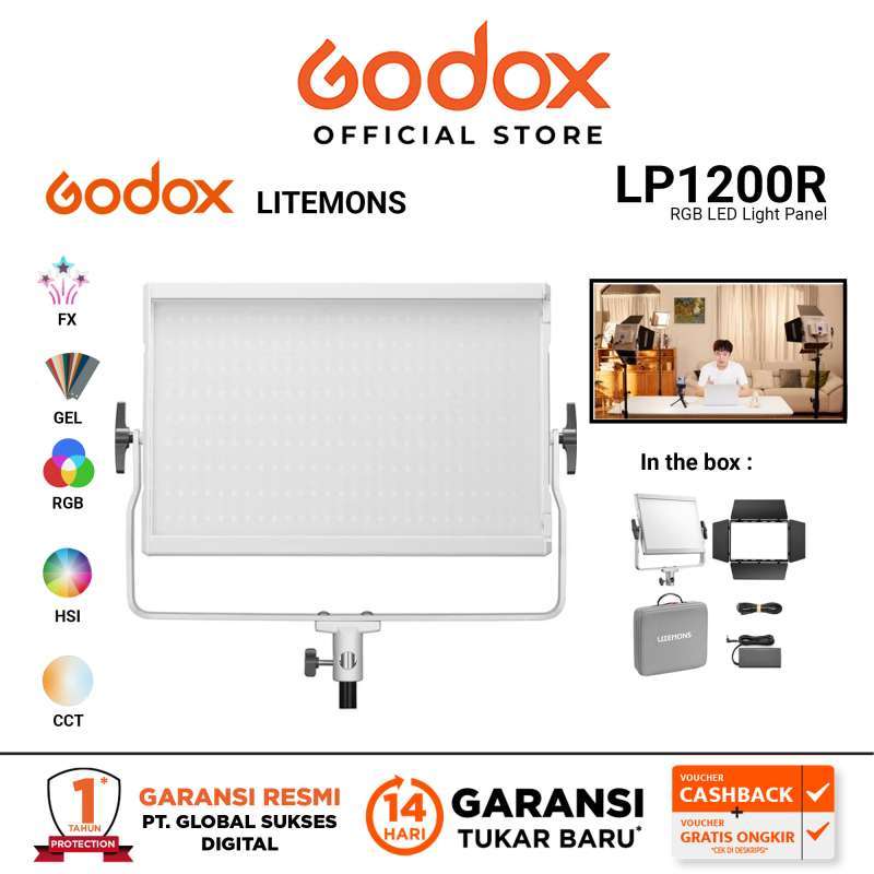 Jual Godox Litemons Lp1200r Rgb Led Light Panel Godox Lp 1200r Lp1200 R ...