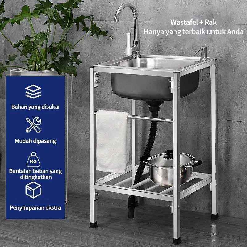 Jual Stainless Steel 7540 Meja Cuci Piring Sus 304 Bak Kitchen Sink ...