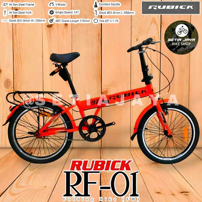 Jual Sepeda Lipat 20 Inch Rubick Rf-01 Steel Rem V-brake Folding Bike ...