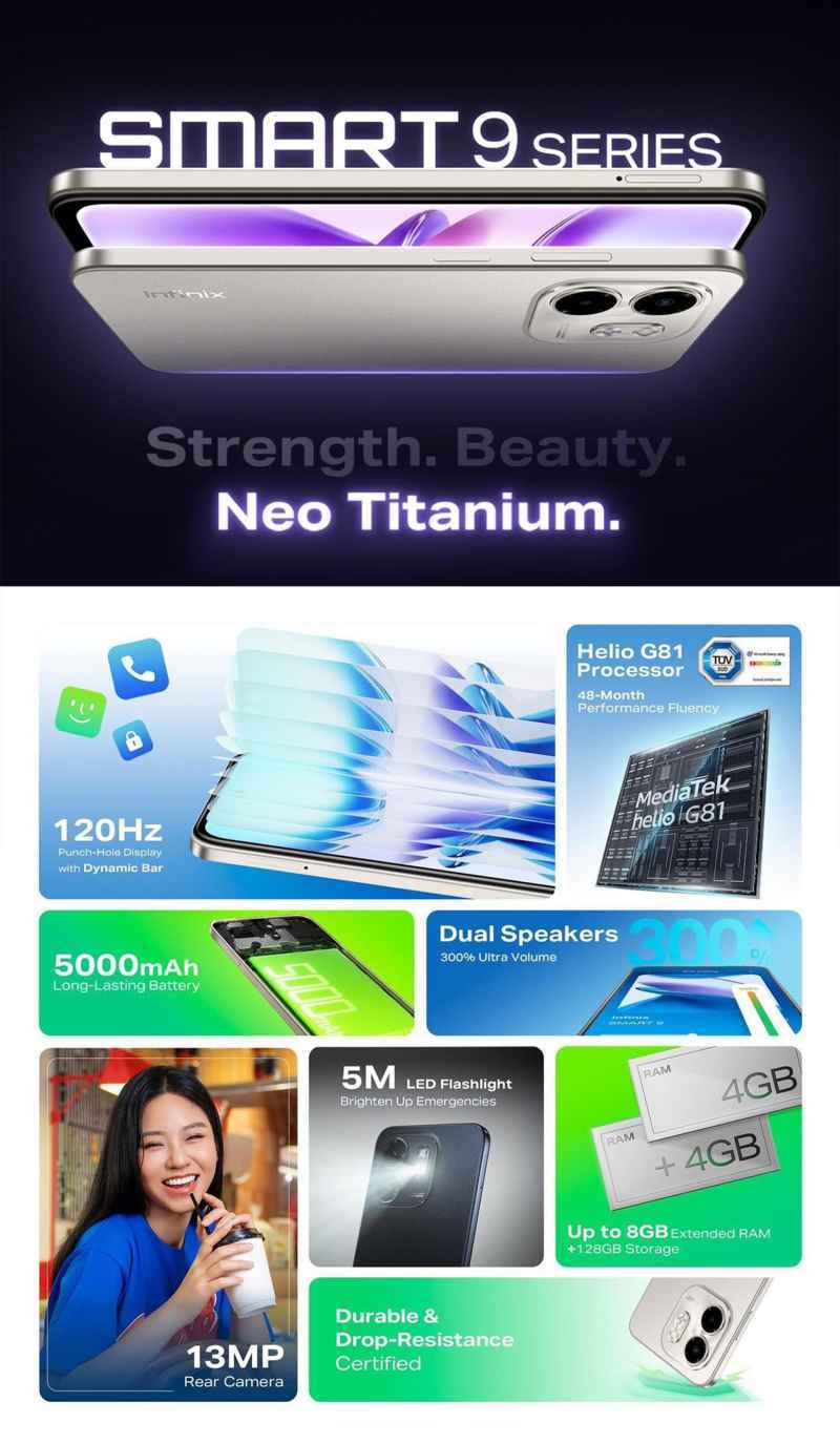 Jual Hp Infinix Smart 9 RAM 4gb Internal 128gb Garansi Resmi - Titanium ...