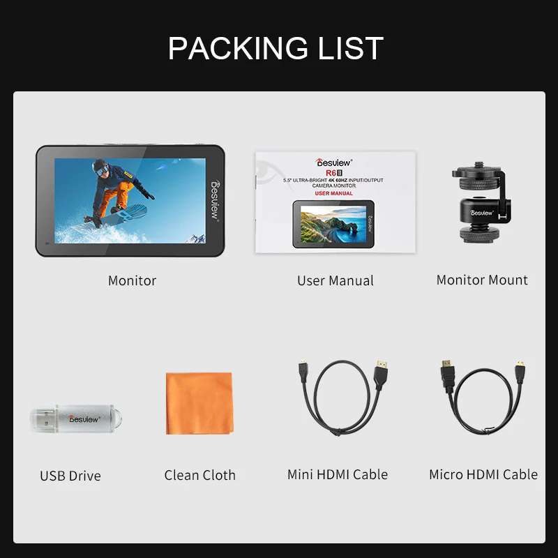 Jual Jpc Kemang Desview R6ii Uhb 5.5 Inch Hdmi Touchscreen External Camera Field Monitor Desview ...