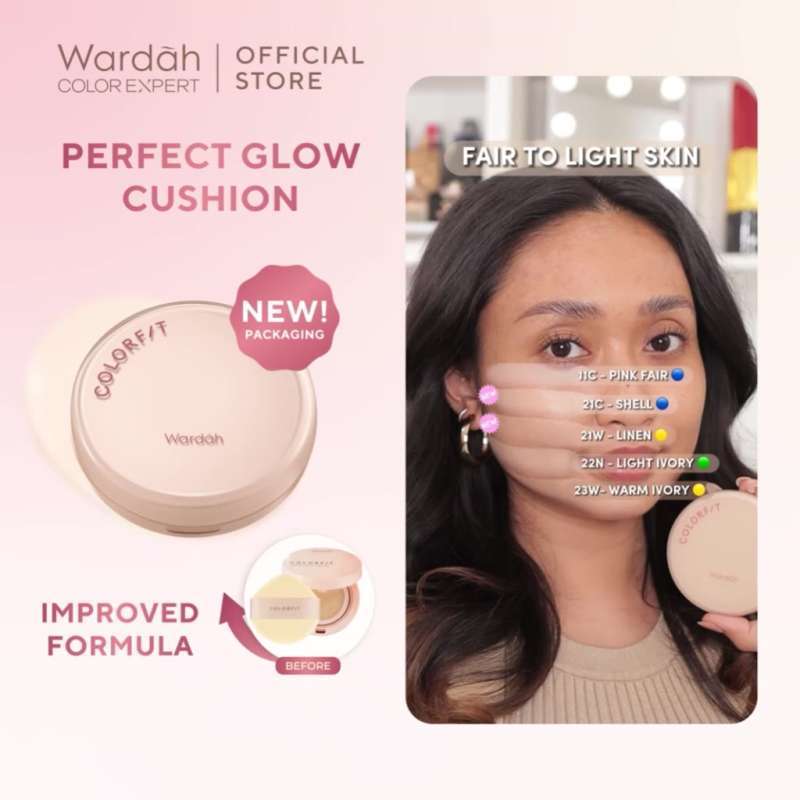 Promo Wardah Colorfit Perfect Glow Cushion - 31w Crème Beige Diskon 30% ...