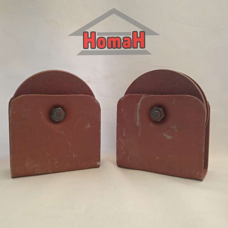 Jual Roda Pagar Besi Pintu Gerbang Rel Siku Dan Bulat Ukuran 8 Cm Di ...