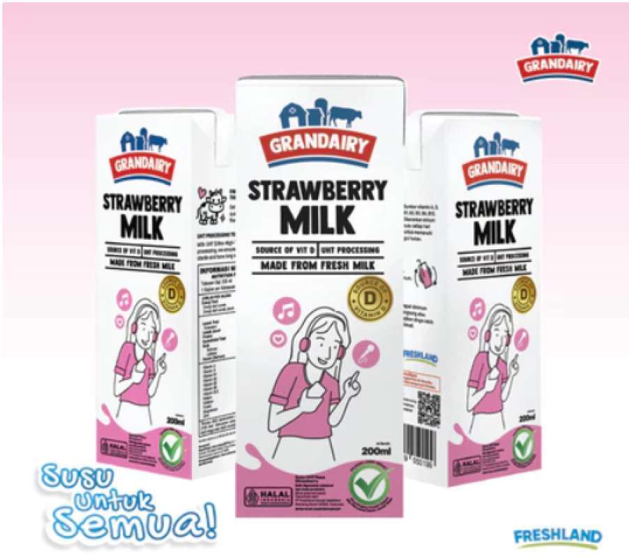 Jual Grandairy Susu Uht 200ml X 24 Pcs (1 Karton) - Strawberry Di ...