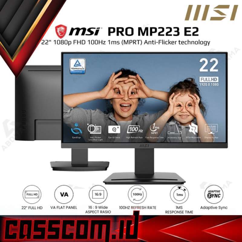 Jual Monitor Led Msi Pro Mp223 E2 22 1080p Fhd 100hz 1ms Anti-flicker ...