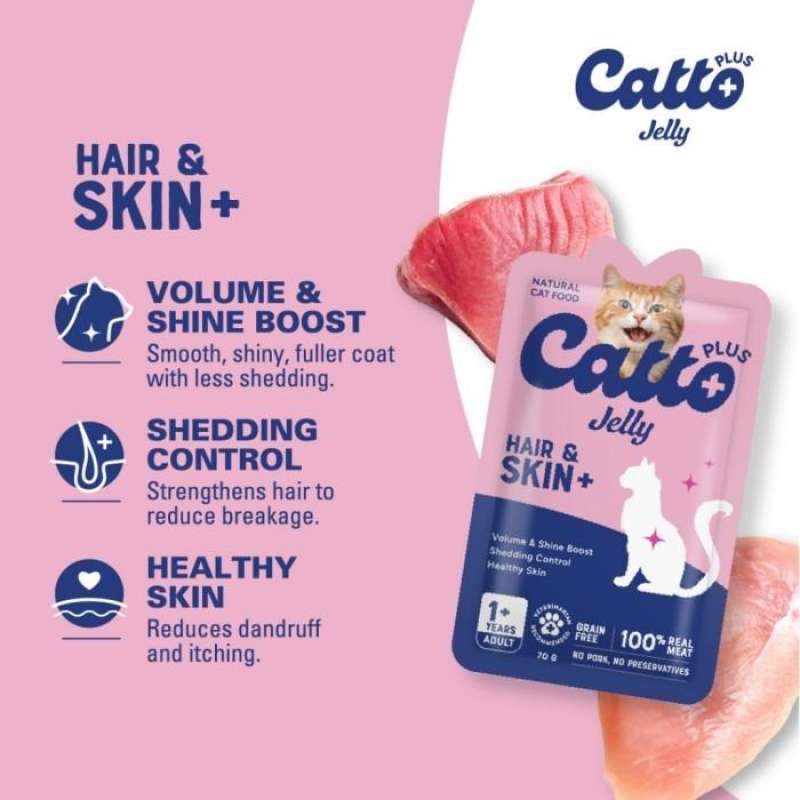 Promo Catto Plus Jelly - Hair & Skin+ Adult 70gr | Natural Jelly Wet ...