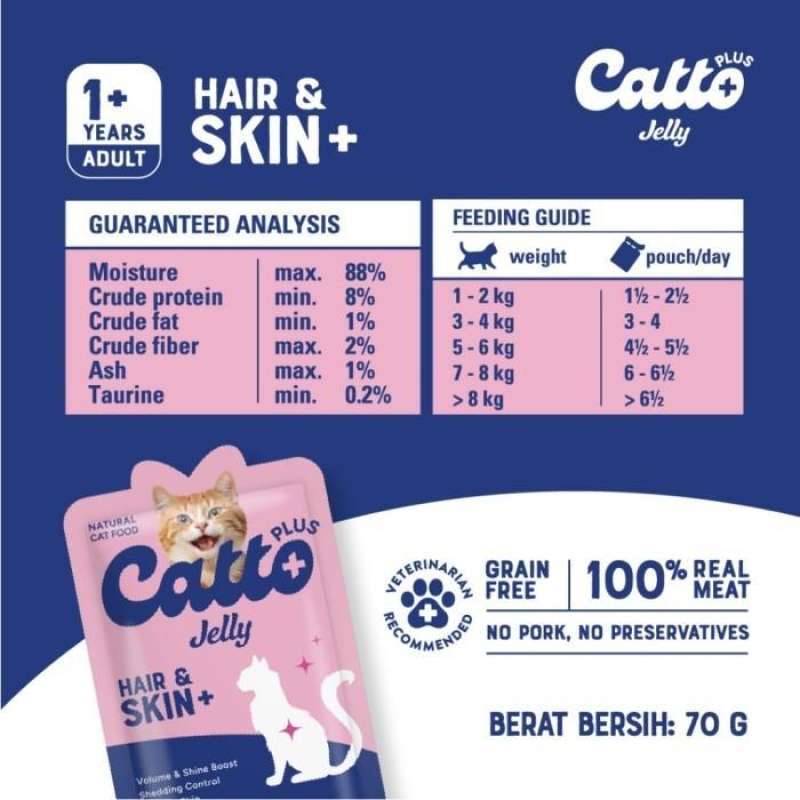 Promo Catto Plus Jelly - Hair & Skin+ Adult 70gr | Natural Jelly Wet ...