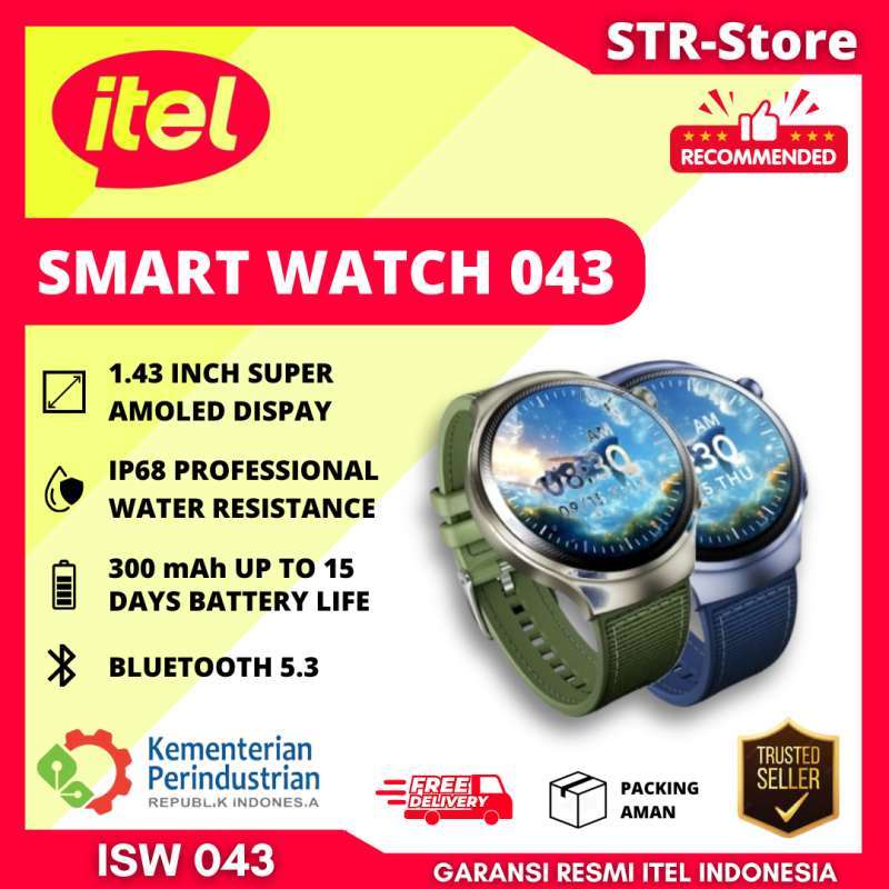 Promo Itel Smartwatch O43 Smart Watch 1.43 Amoled Touch Screen Ip68 Jam ...