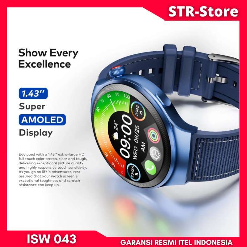 Promo Itel Smartwatch O43 Smart Watch 1.43 Amoled Touch Screen Ip68 Jam ...