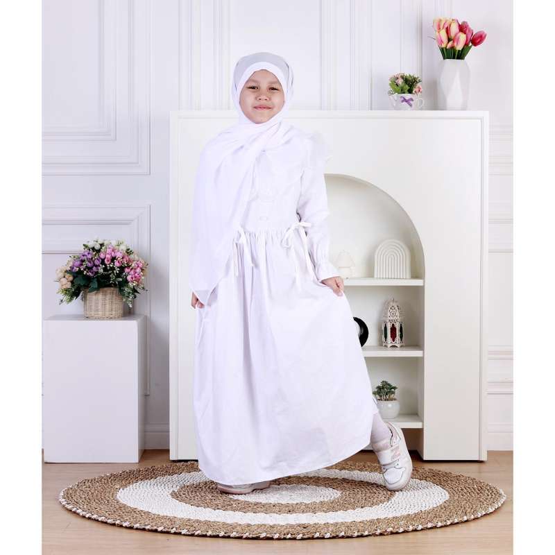 Gamis Putih Bahan Katun Syar'i 🔥 Harga & Model Terbaru November 2025