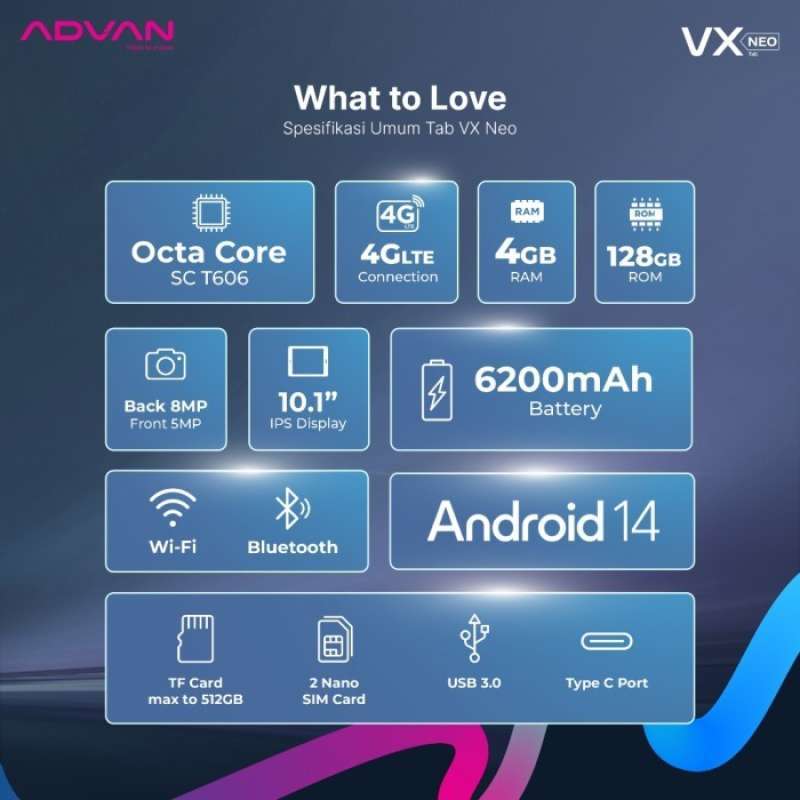 Promo Advan Tab Vx Neo 4/128 ( 4gb/ 128gb ) 10.1 Ips Screen , Tablet 10 ...
