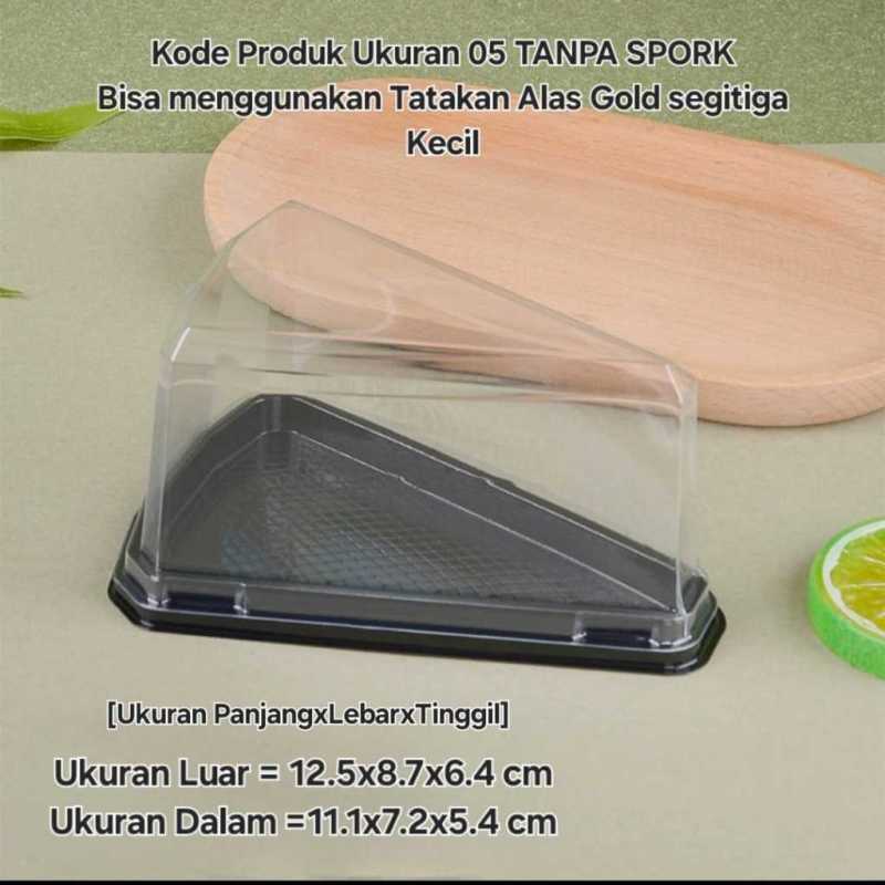 Jual [10 Pcs] Mika Cake Segitiga + Spork Kotak Kue Segitiga Untuk Kue ...