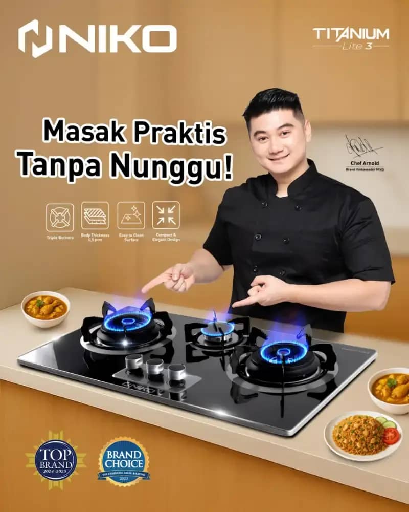 Jual Niko Kompor Gas Tanam Dan Meja Titanium Lite 1 Tungku / 2 Tungku ...
