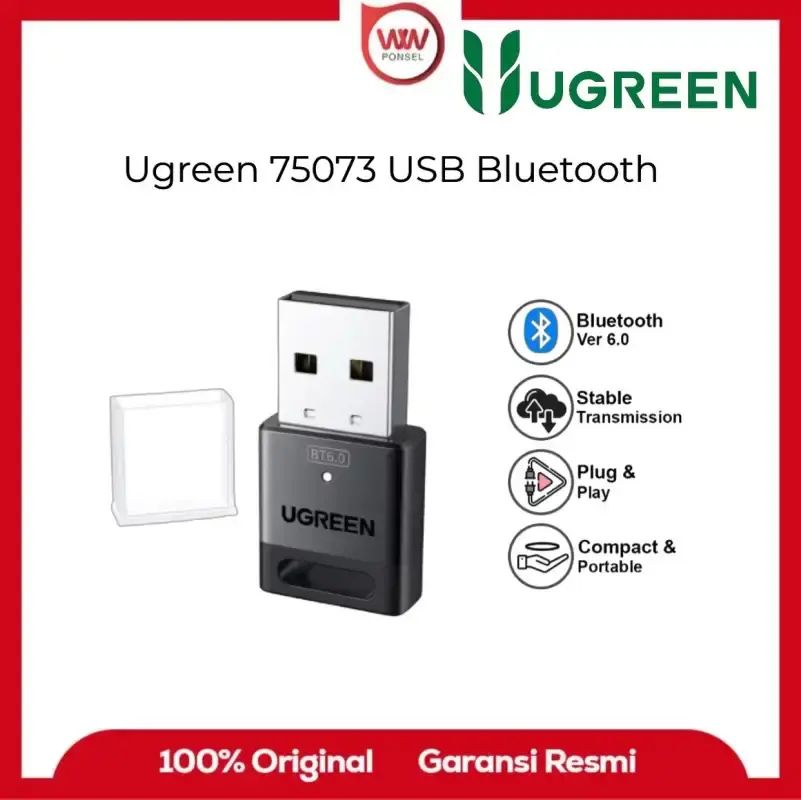 Promo Ugreen 75073 USB Bluetooth 6.0 Adapter Transmitter Receiver ...