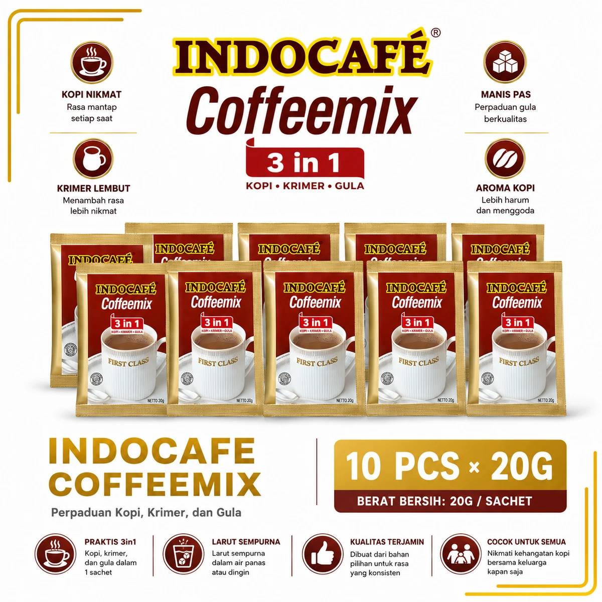 Promo Indocafé Coffeemix Original 3in1 1 Renceng Isi 10 Sachet - Kopi ...