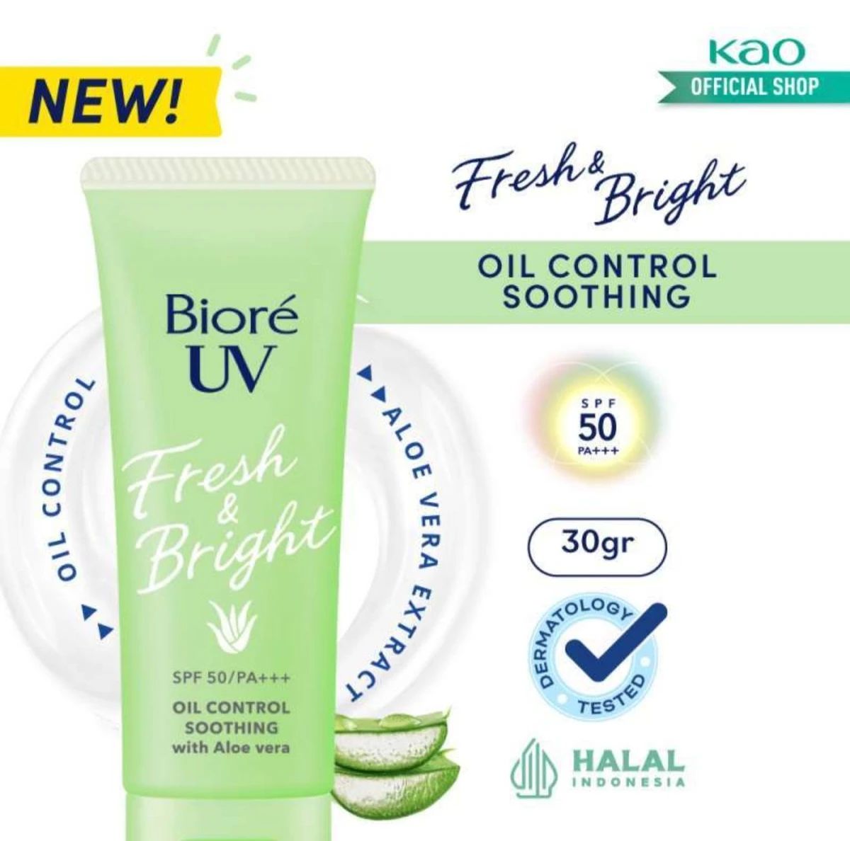 Jual Biore Uv Fresh & Bright Oil Control Soothing Aloe Spf 50 Pa ...