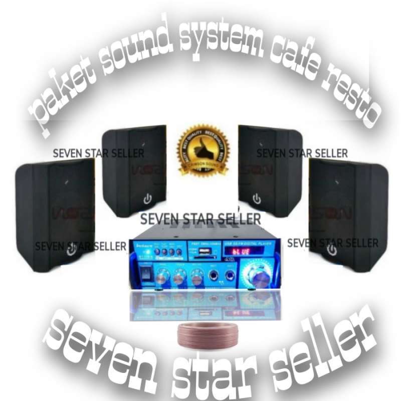 Jual PAKET SOUND AUDIO MINIMALIS 1 UNIT AMPLIFIER 4 UNIT SPEAKER 4 INCH ...