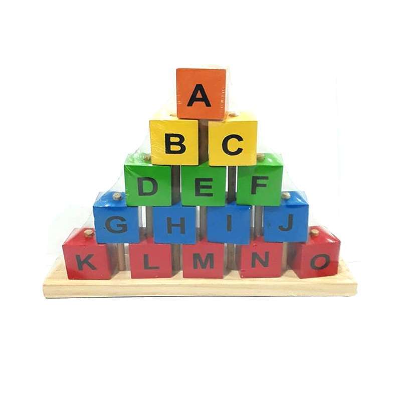 Jual Mainan Edukasi Balok Piramida Huruf atau Angka Full Color di ...