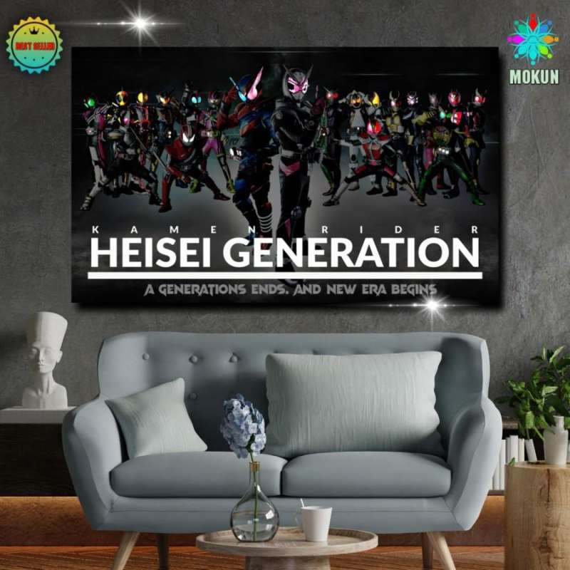 Jual Hiasan Dinding Pajangan Poster Kayu Kamen Rider Heisei Generation ...