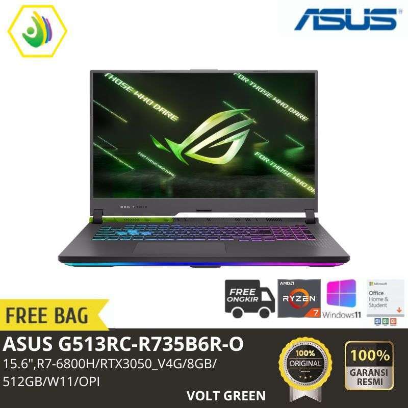 Jual Asus Rog G513rc-r735b6r-o 15.6inc,r7-6800h.rtx3050_v4g.8gb.512gb ...