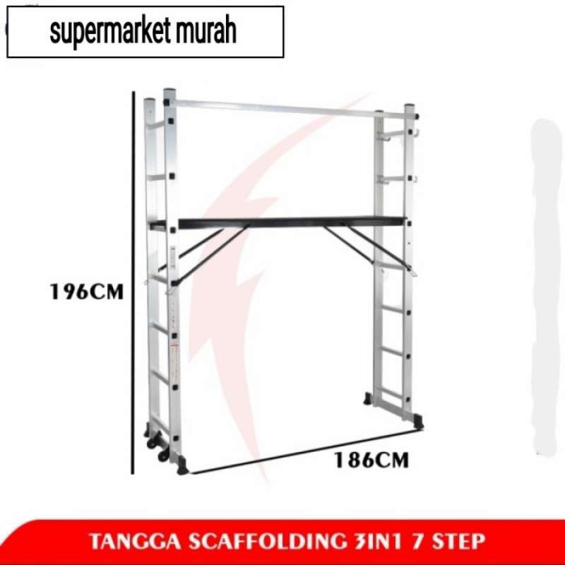 Promo Tangga Lipat Model H Tangga Scaffolding 3in1 7Step Lebar 1,8 ...