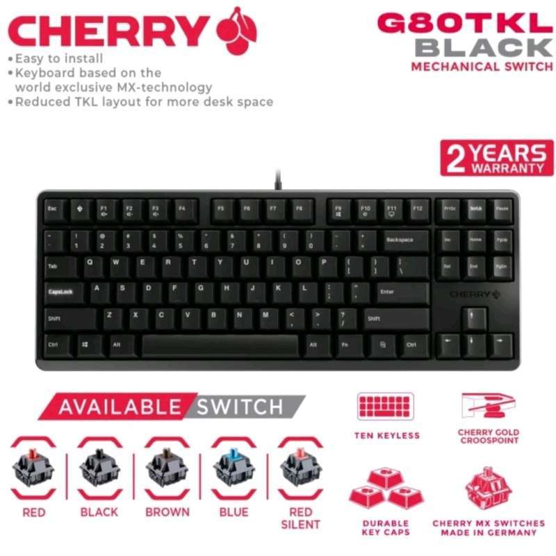Jual CHERRY MX G80-3000S Black Mechanical Gaming Keyboard TKL NBL - Red ...