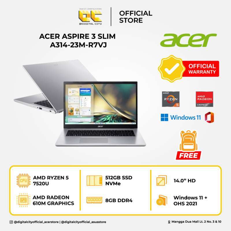 Jual ACER ASPIRE 3 SLIM A314-23M-R7VJ di Seller Digital City - Mangga ...