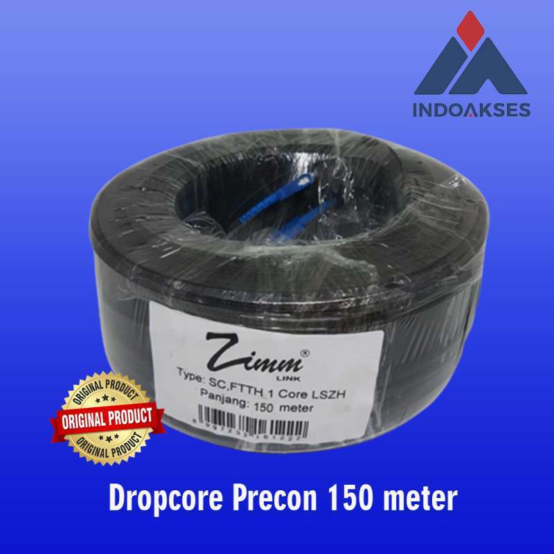 Jual Kabel Fiber Optik Precon Zimmlink FTTH 1 core 150 meter Siap Pakai ...