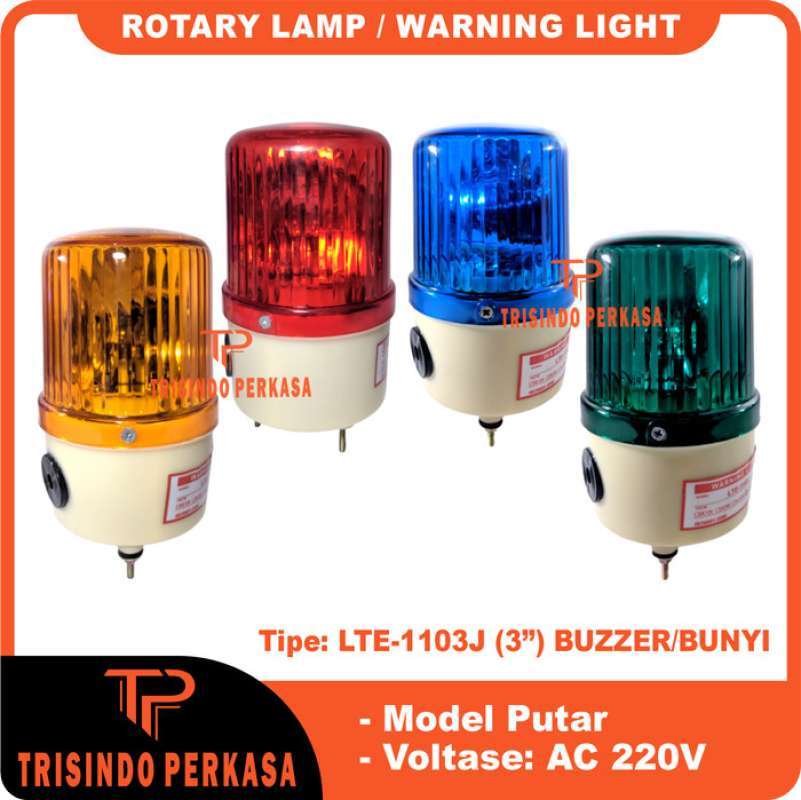 Jual Rotary Lamp / Warning Light Lte 1103j 3 Buzzer (bunyi) Ac 220v ...