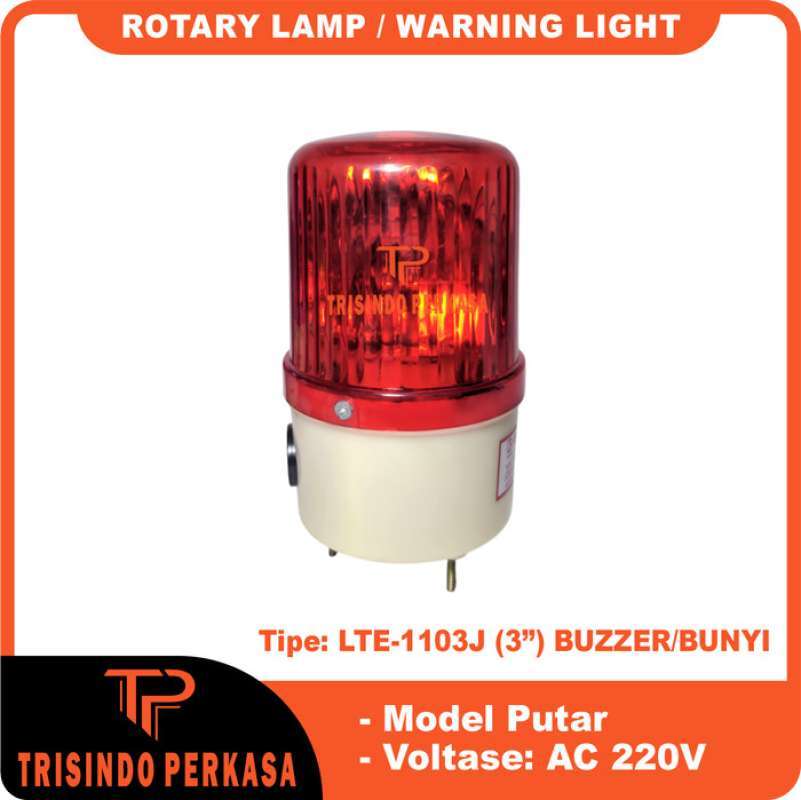 Jual Rotary Lamp / Warning Light Lte 1103j 3 Buzzer (bunyi) Ac 220v ...