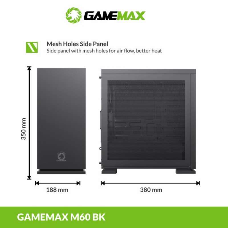 Promo Gamemax M60 Black Dual Mesh Matx Gaming Pc Case Diskon 23% Di ...