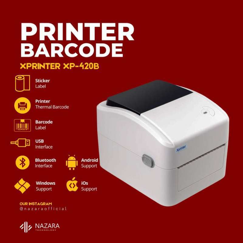 Jual Printer Barcode Label Thermal XPRINTER XP-420B USB BLUETOOTH di Seller Nazara Indonesia ...