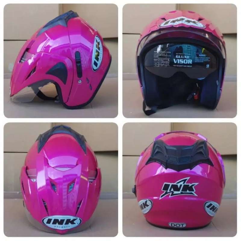 Jual Helm Ink Model Jp8. Free Packing Kardus Dan Stiker - Merah Muda Di ...