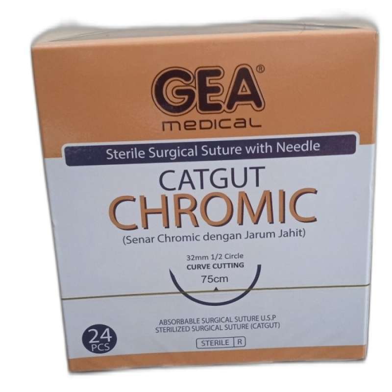 Promo Benang Operasi Bedah Catgut Chromic Dengan Jarum GEA 3 0 ...