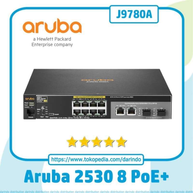 Promo Aruba 2530 8 PoE+ Switch [J9780A] Diskon 23% di Seller Tikno Store - Kalibata, Kota ...