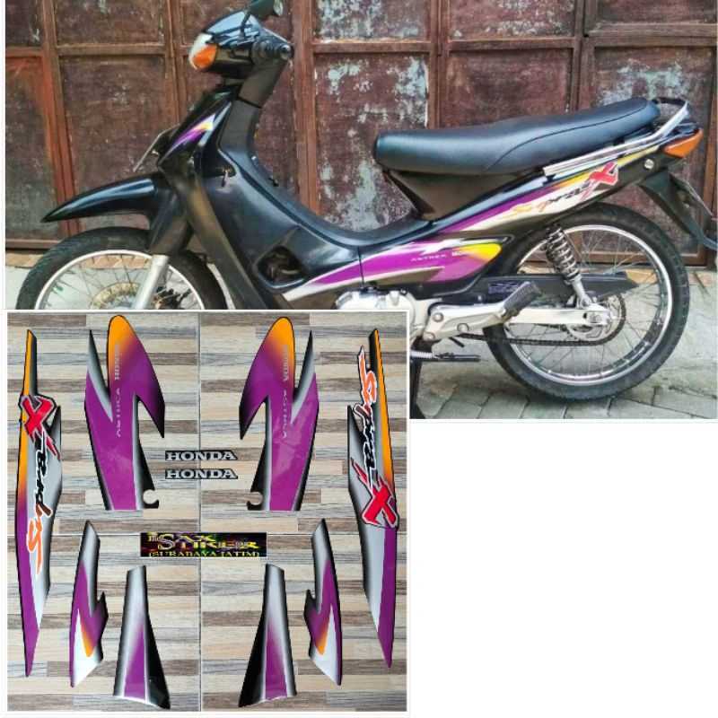 Promo striping original Honda Supra X hitam ungu tahun 2000 2001 Diskon ...